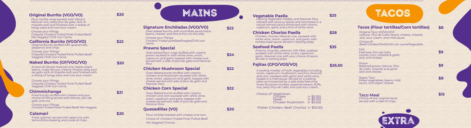 Menu – Elcentro Essendon